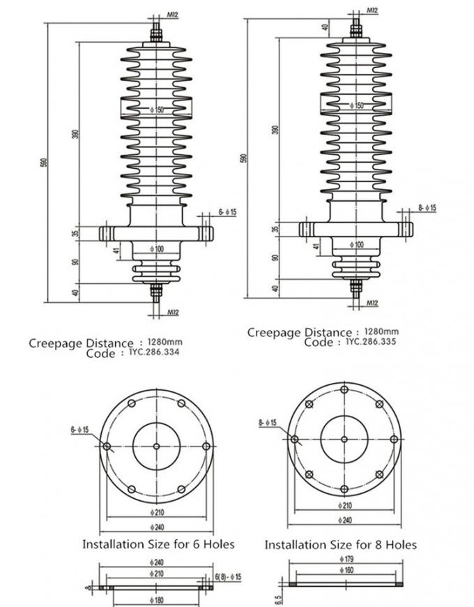 Dry Type Red High Voltage Transformer Bushing Cast Resin 40.5KV